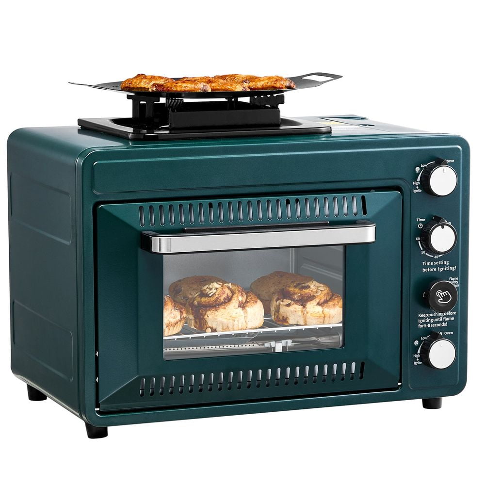 Outdoor Oven 2-in-1 Portable Gas Camping Stove Oven Combo Adjustable ...