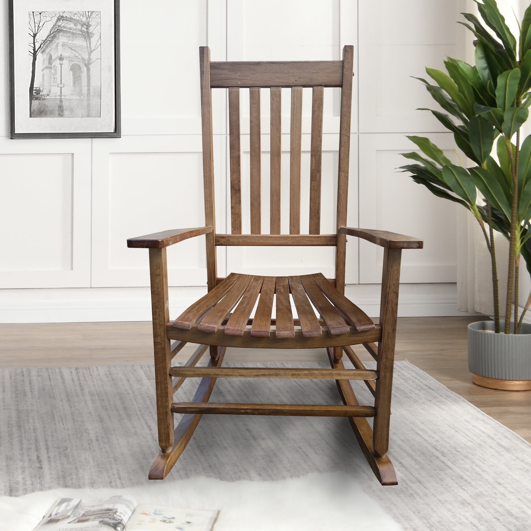 Wide wooden rocking chair store