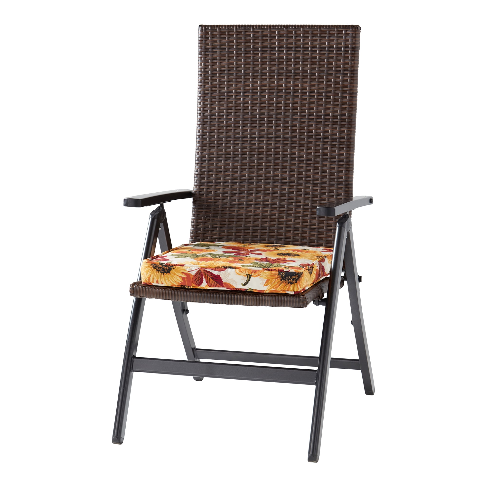 Outdoor PE Wicker Foldable Reclining Chair with Marisol Seat Cushion ...