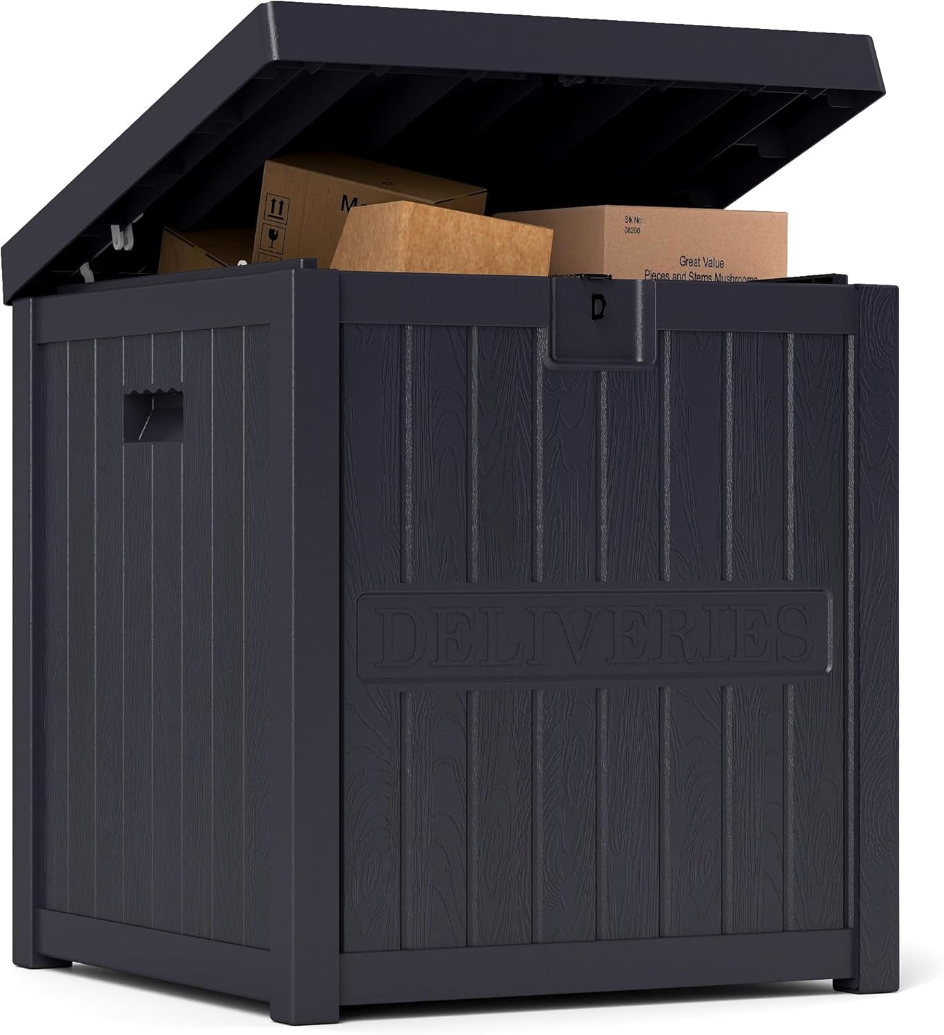 Outdoor Package Delivery Box, Lockable and Waterproof Storage Deck Box ...