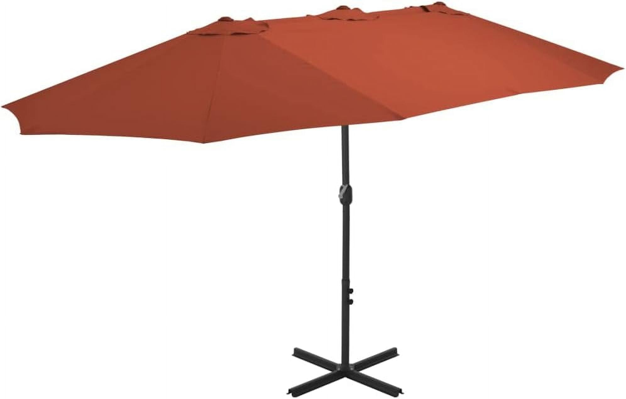 Outdoor Parasol with Aluminum Pole 181.1"x106.3" Terracotta,Extra Large ...