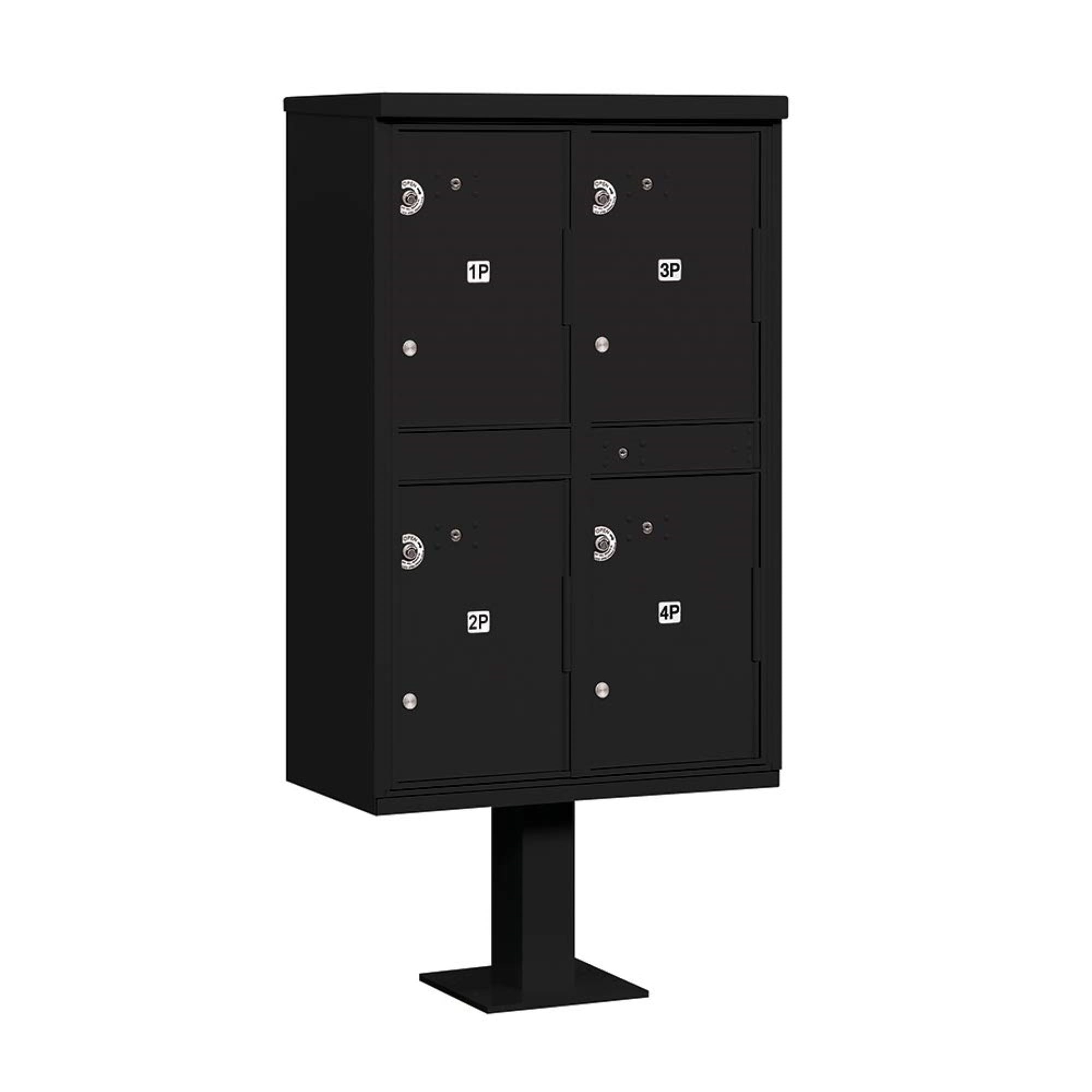 Regency Decorative Outdoor Parcel Locker with 4 Compartments in Black ...