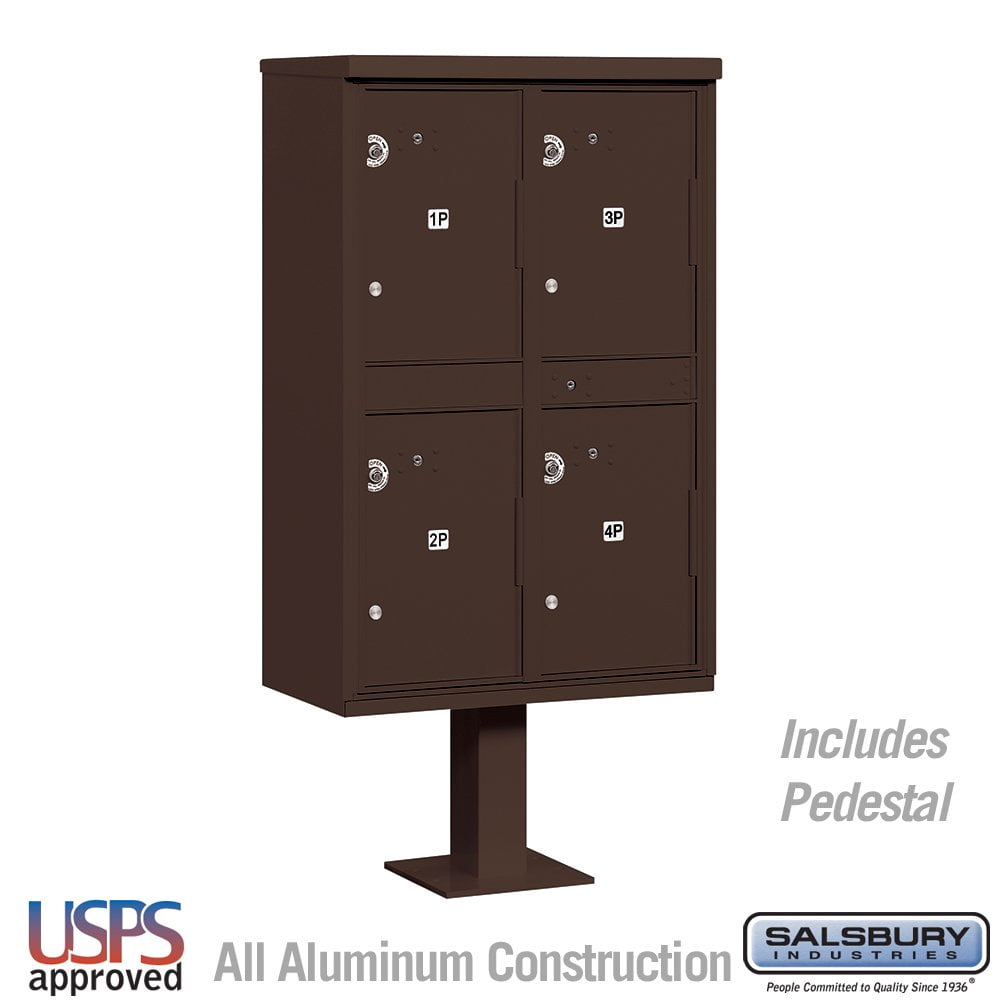Outdoor Parcel Locker with 4 Compartments in Bronze with USPS Access ...