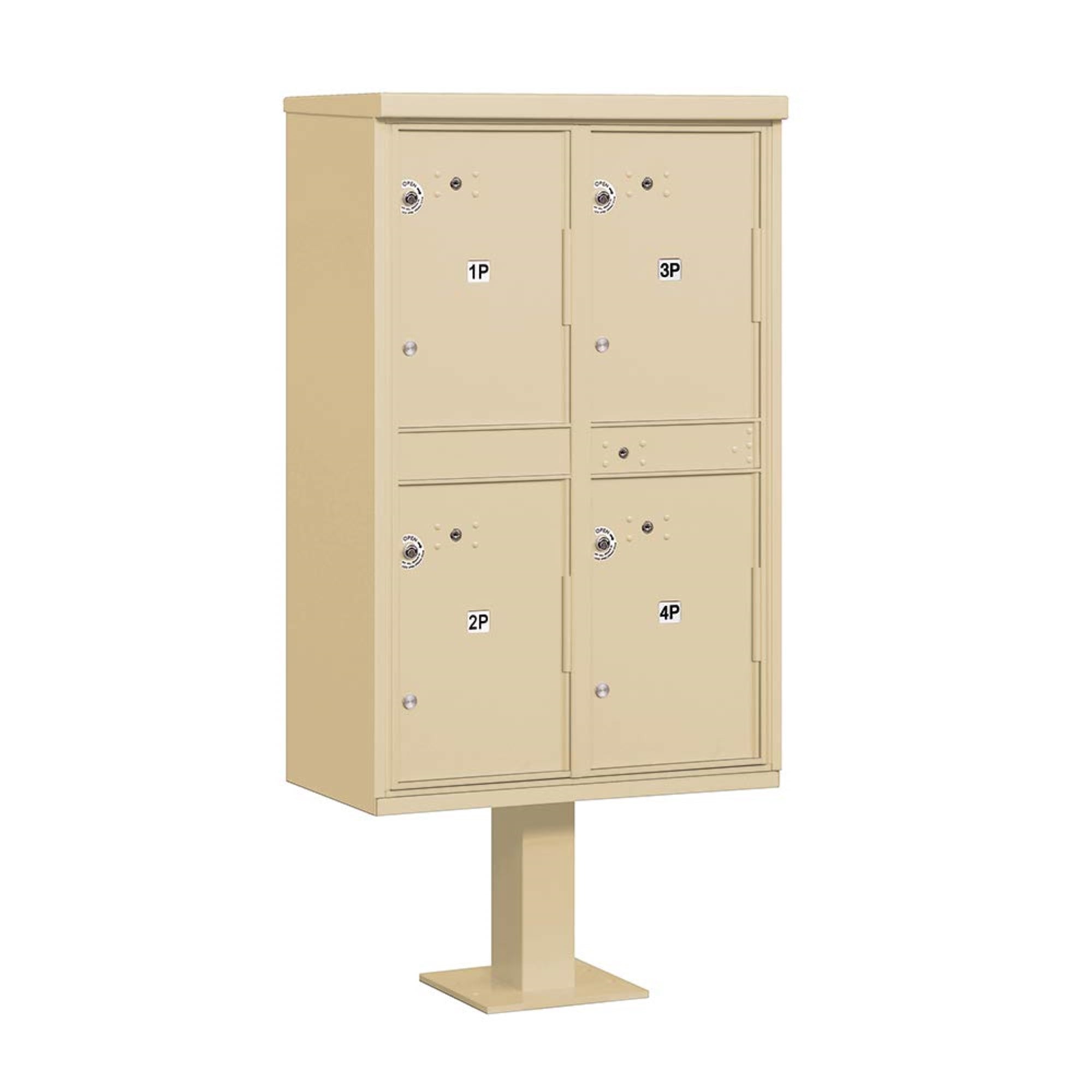 Outdoor Parcel Locker with 4 Compartments in Sandstone with USPS Access ...