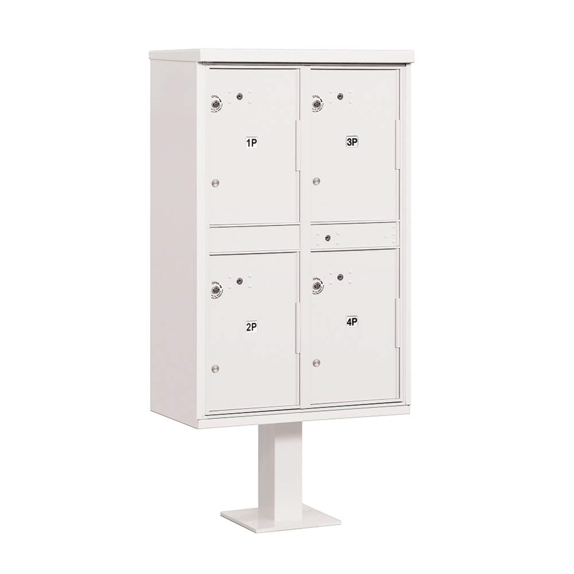 Outdoor Parcel Locker with 4 Compartments in White with USPS Access ...