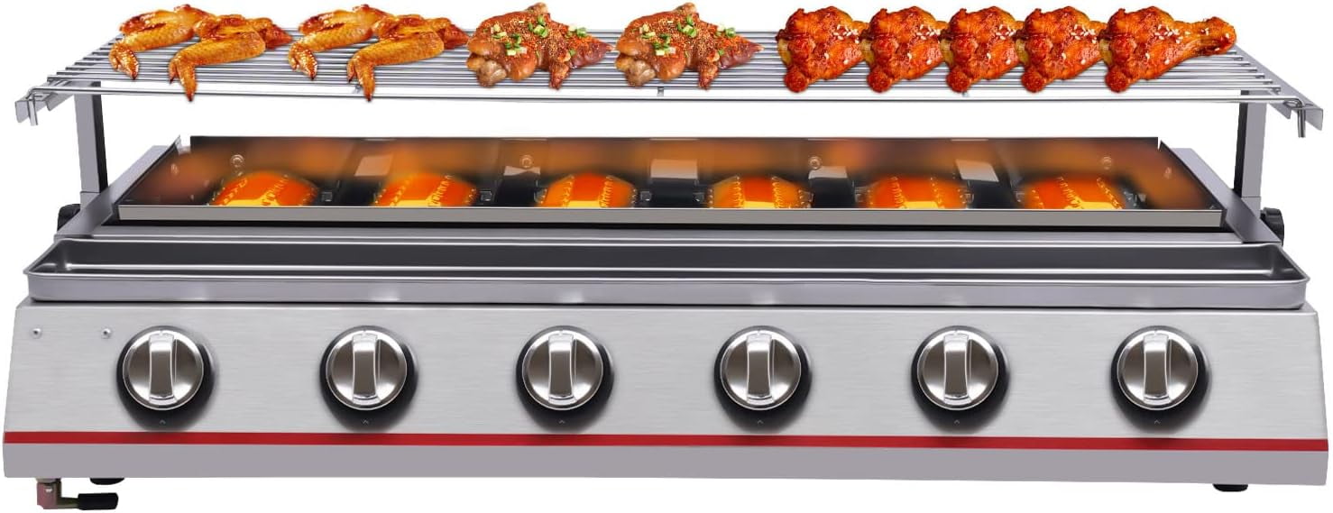 Outdoor Park Grills, 6 Burner Gas BBQ Grill With Adjustable Temperature ...