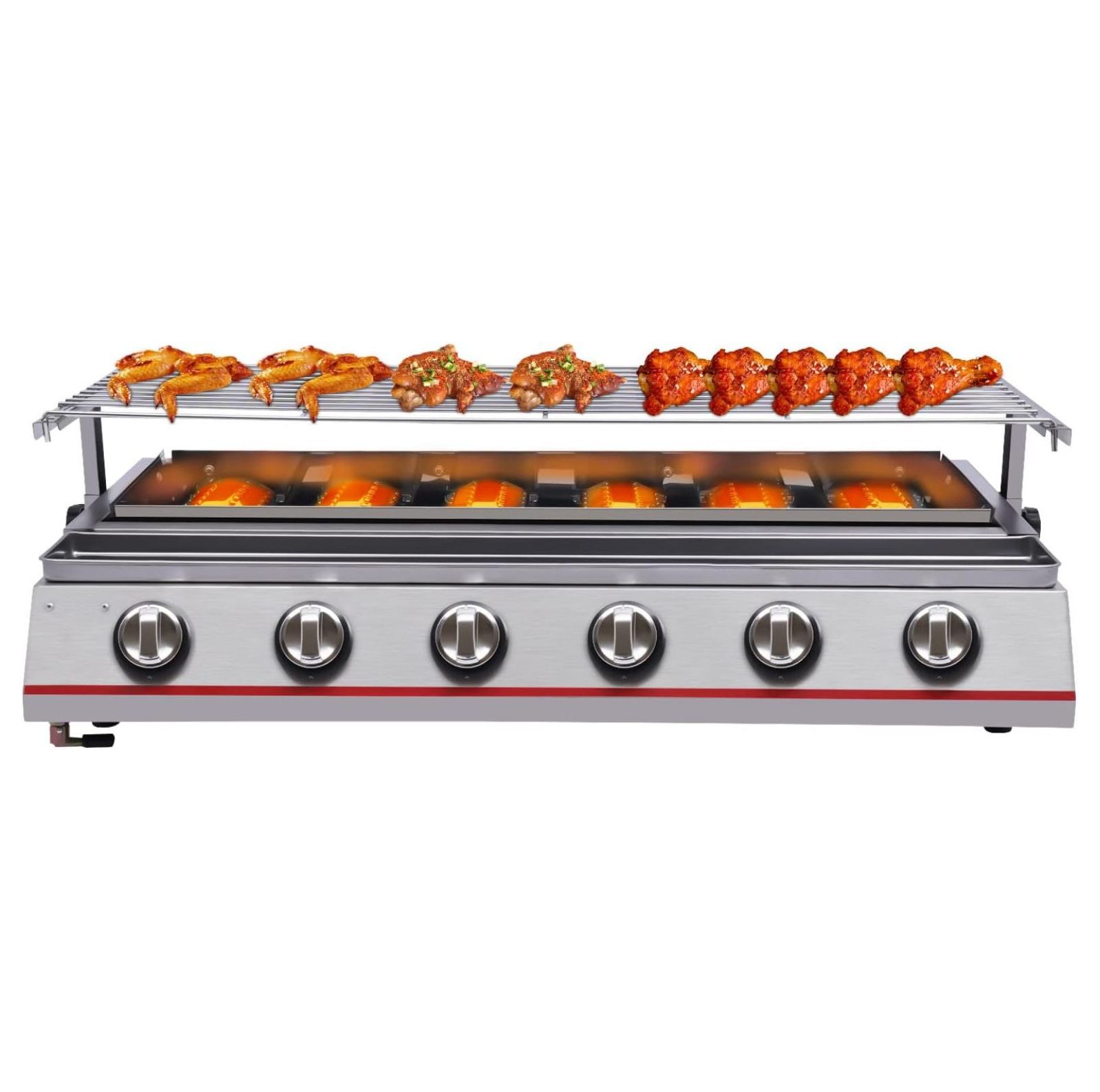 Outdoor Park Grills, 6 Burner Gas BBQ Grill With Adjustable Temperature ...