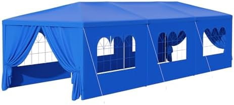 Outdoor Party Tent 10x30 Blue Tents for Parties, Heavy Duty Gazebo ...