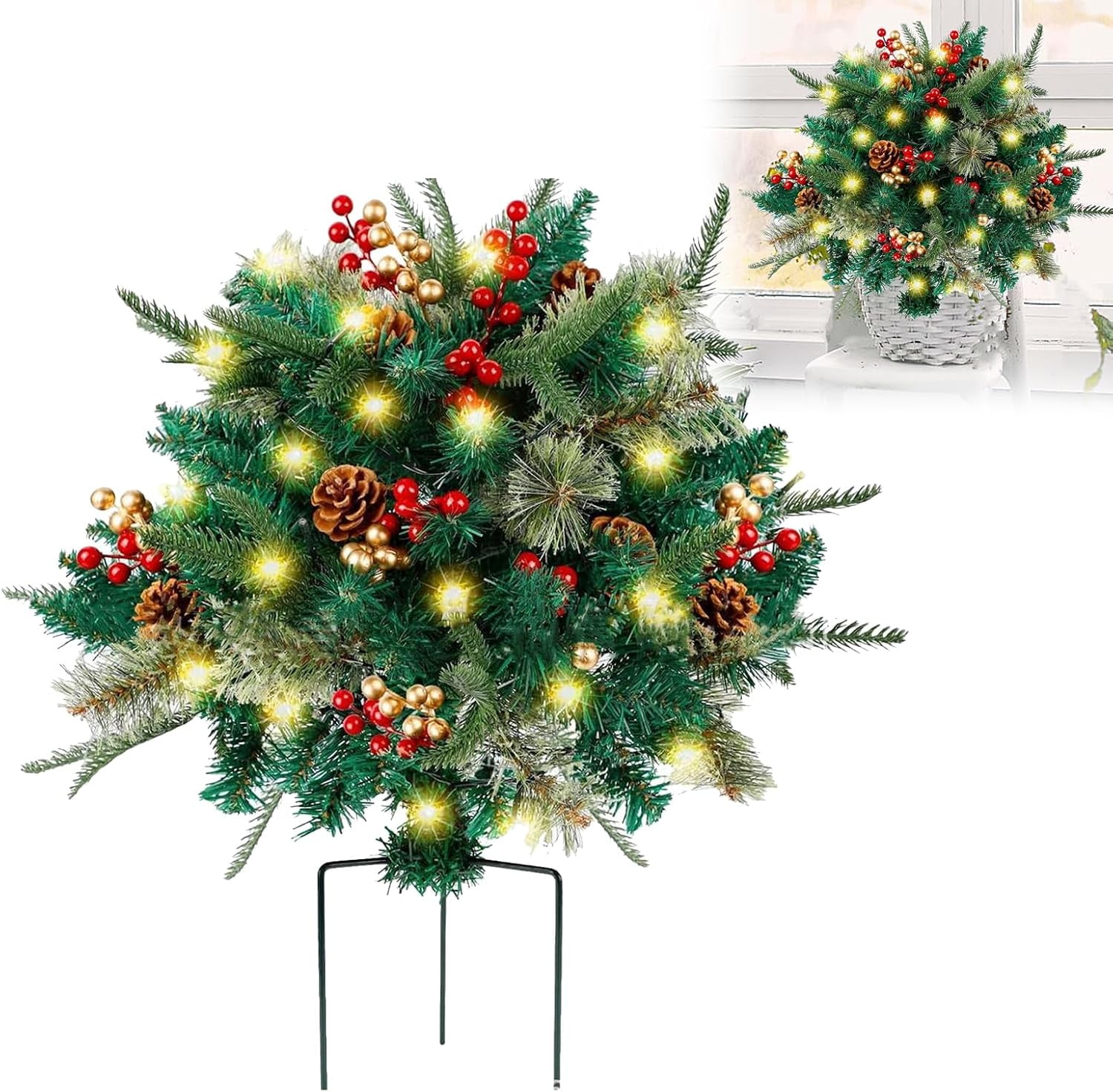 Outdoor Pathway Christmas Trees, Prelit Small Christmas Tree Porch ...