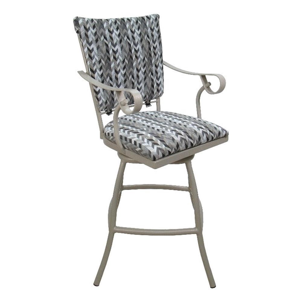 Outdoor Patio 30" Bar Stool Jenna Gray Beige Frame - Back Pad - Walmart.com