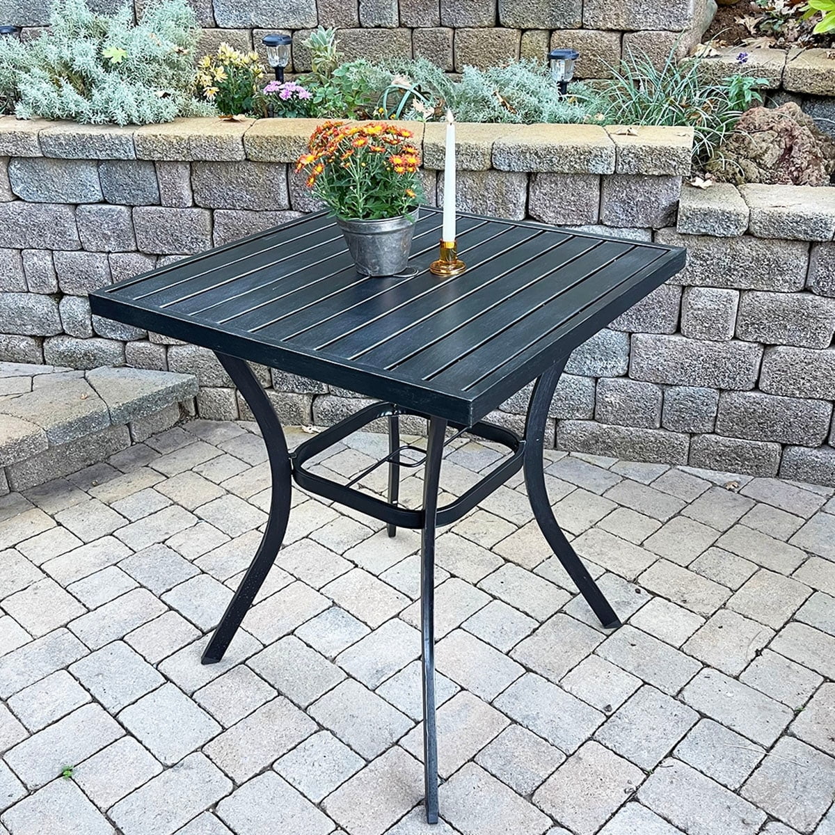 Outdoor Patio 31" Square Height Bar Table with Umbrella Hole - 36 ...