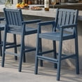 Outdoor Patio Bar Height Chair Set of 2, All-Weather HDPE Bar Height ...