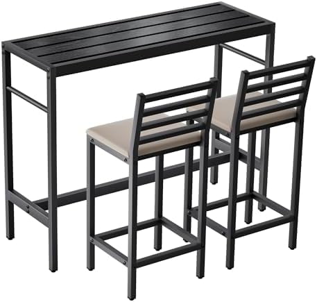 Outdoor Patio Bar Set, 57IN Rectangular Counter Height High Top Bar ...