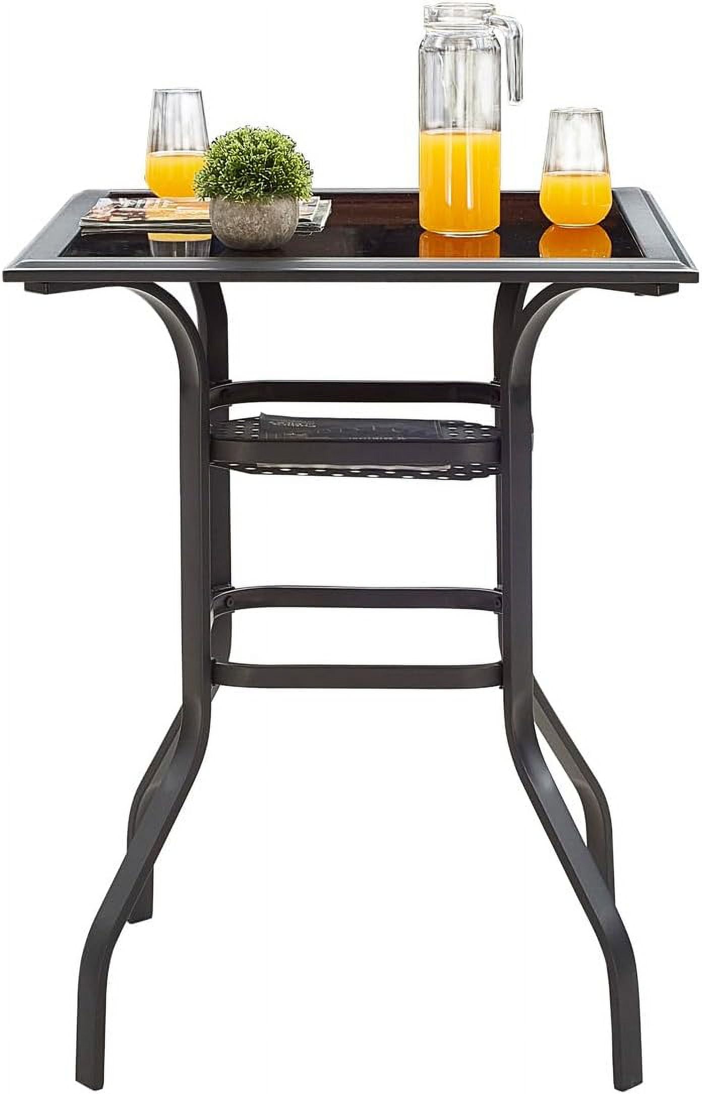 Outdoor Patio Bar Table 36.2'' Height High Top with 2-Tier Metal Frame ...