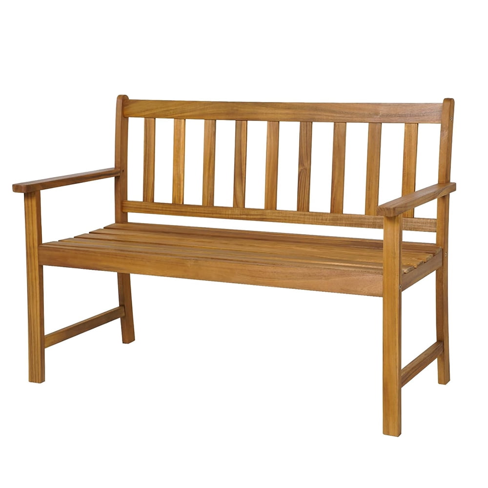 Outdoor Patio Bench, Sturdy Acacia Wood Garden Bench, Foldable 4-Feet ...