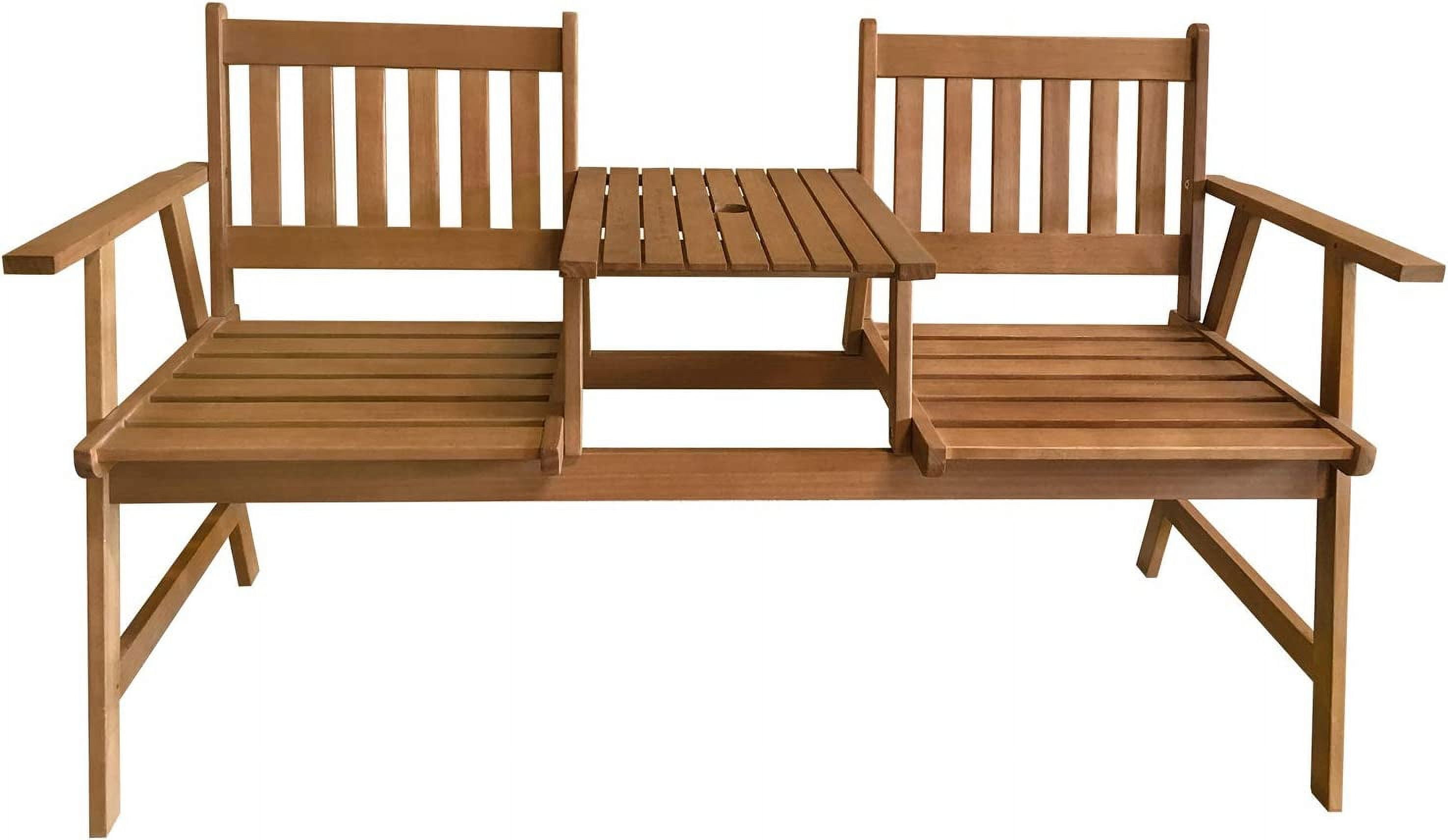 Outdoor Patio Bench Wood Garden Bench Park Bench Acacia Wood with Table ...