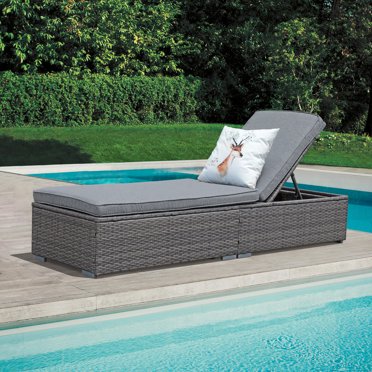 MEETWARM Outdoor Wicker Chaise Lounge Chair Set of 2, All-Weather PE ...