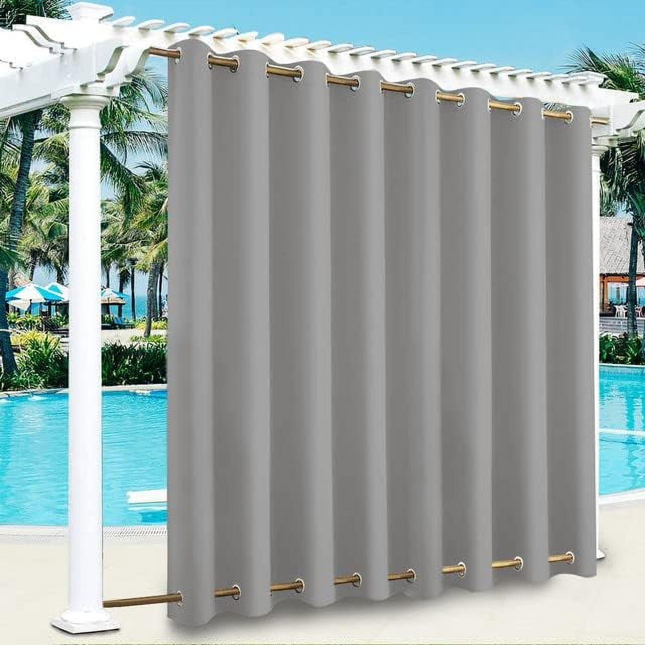 Outdoor Patio Curtains - Weighted Waterproof Drapes Blackout Shades ...