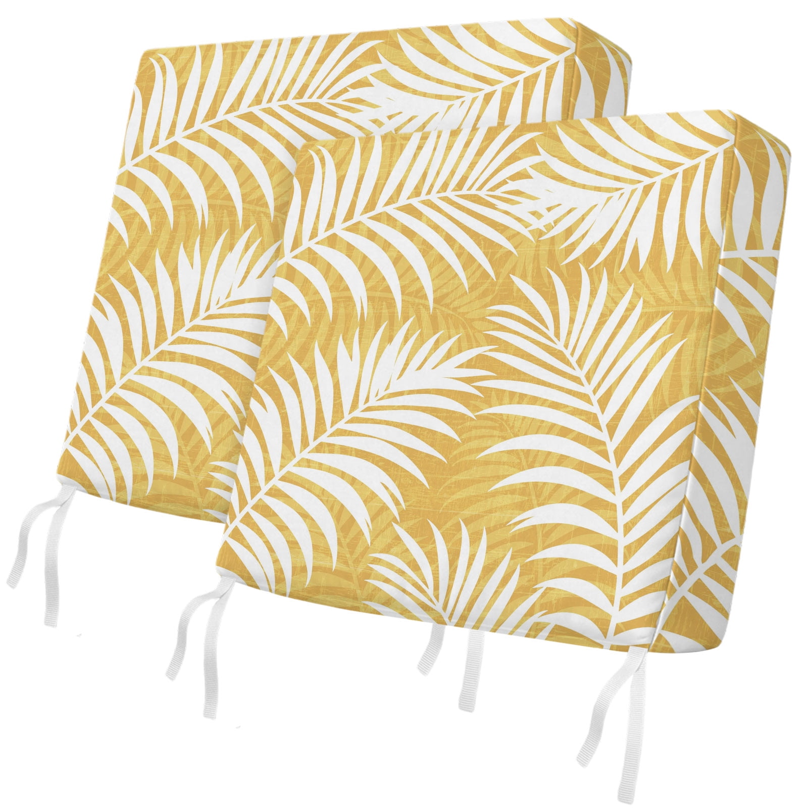 Outdoor Patio Cushion Covers 2 Pack Summer Palm Leaves Chair Pads ...