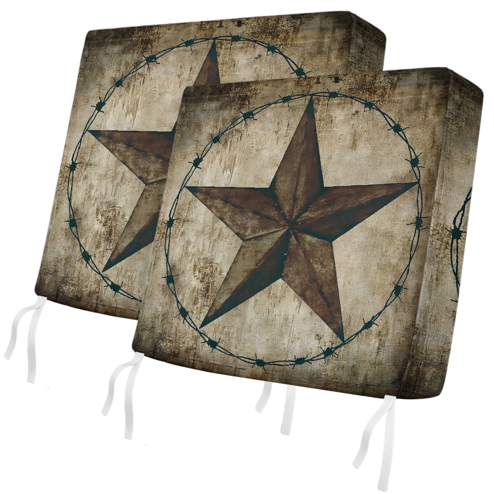 Outdoor Patio Cushion Covers 2 Pack Western Texas Star Barn Chair ...