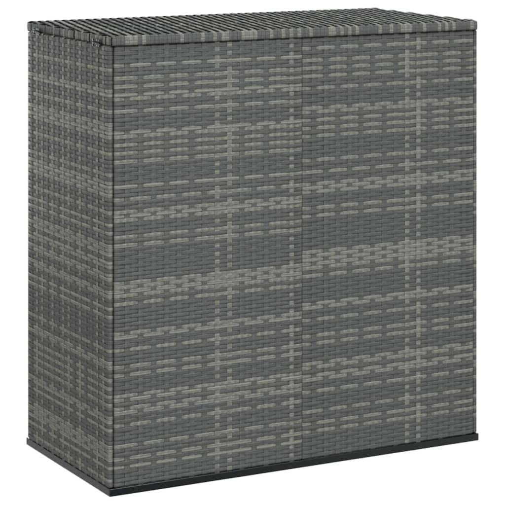 Outdoor Patio Cushion Storage Box with Weatherproof Gray PE Rattan ...