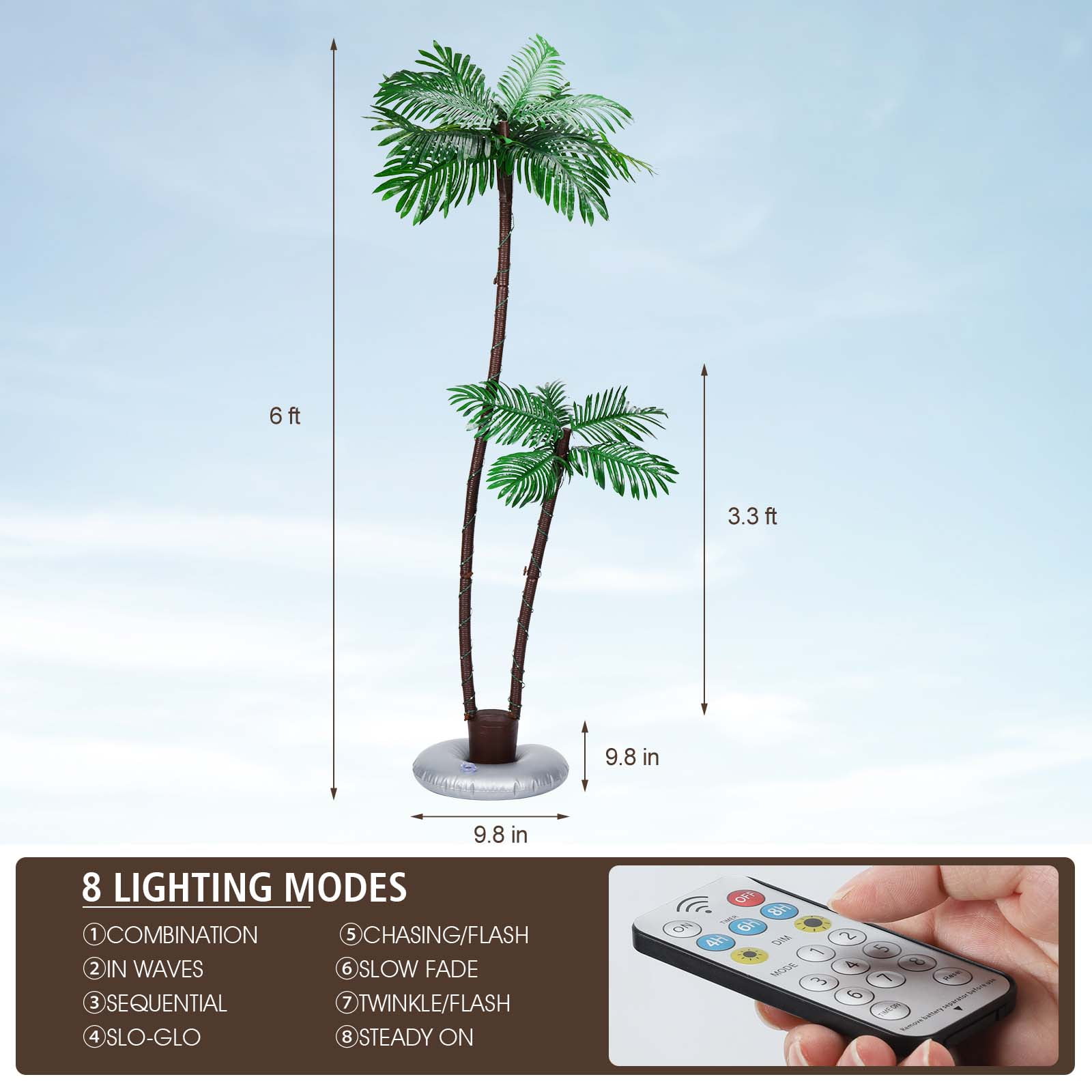 LED Powered Outdoor Patio Palm Trees: Indoor/Outdoor Waterproof ...