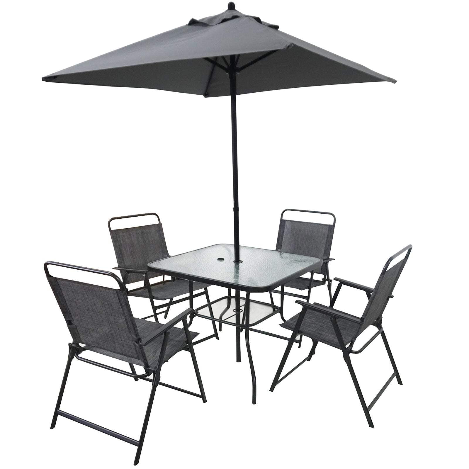 Outdoor Patio Dining Set For 4 People, Metal Patio Furniture Table And ...