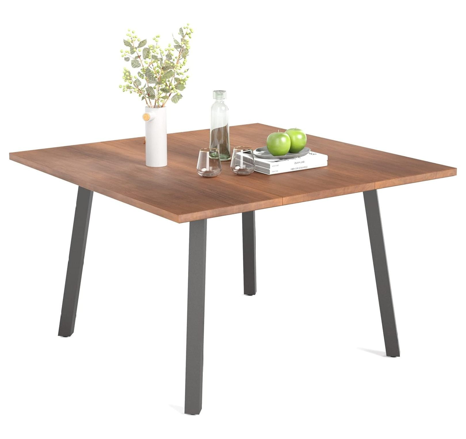 Outdoor Patio Dining Table, 4 Person 47" x 47" Large Metal Square Table ...