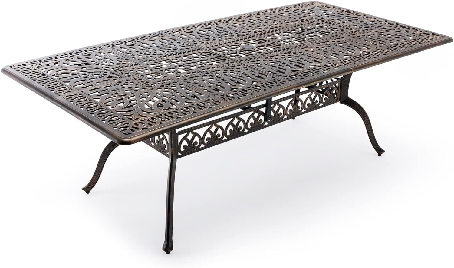 Outdoor Patio Dining Table - All-Weather Cast Aluminum 87" x 28.5 ...