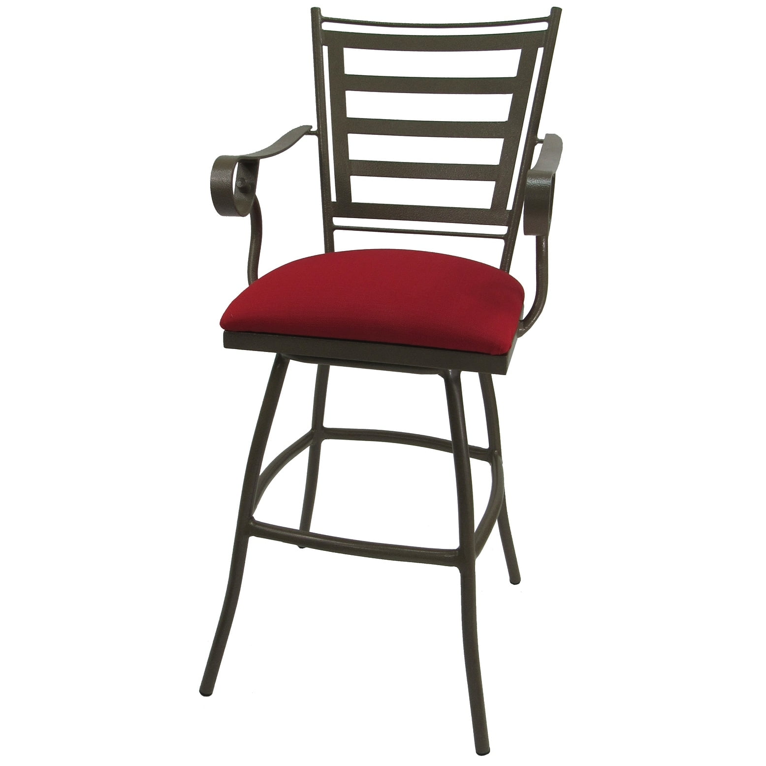 Outdoor Patio Extra Tall Spectator Swivel Bar Stool 35" Jenna Red on ...