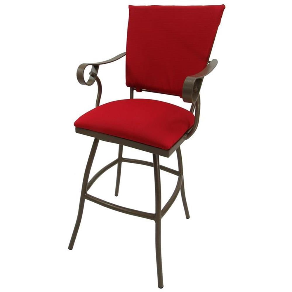 Outdoor Patio Extra Tall Spectator Swivel Bar Stool 35" - Jenna Red on ...