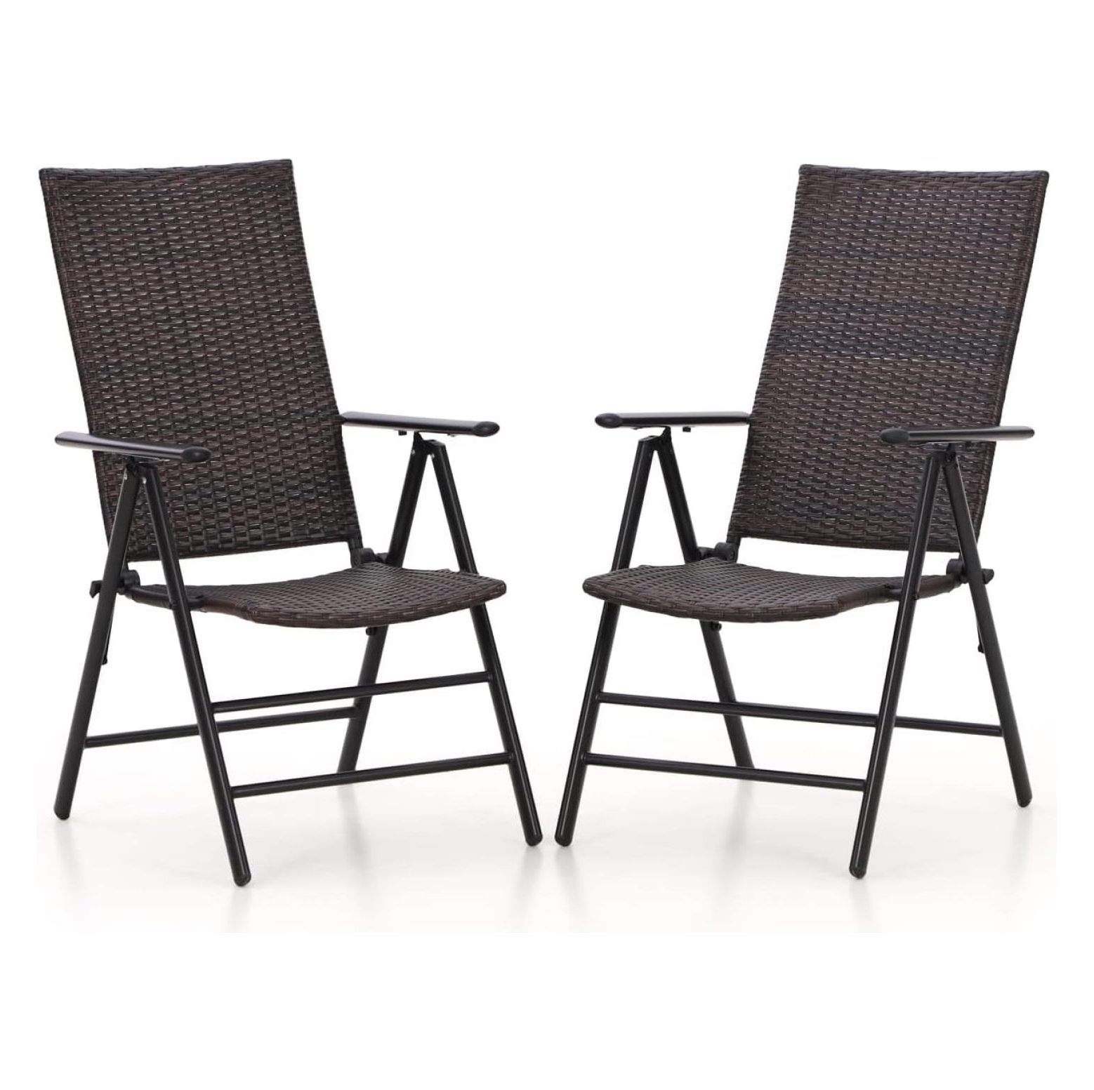 Outdoor Patio Folding Dining Chairs Set of 2, Outdoor Foldable Patio ...