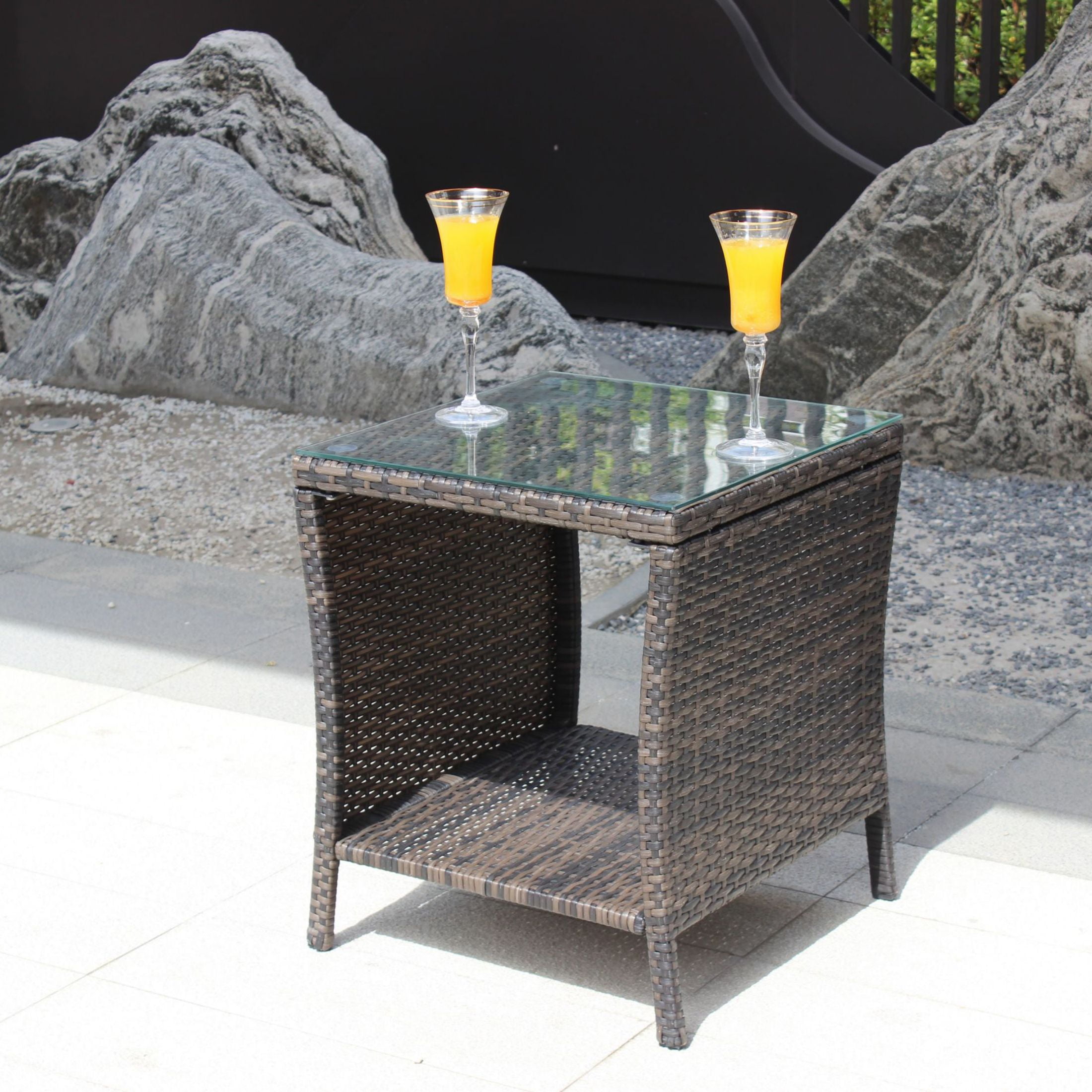 Outdoor Patio Furniture 1 Coffee Table With Clear Tempered Glass A01-X ...
