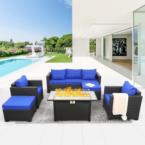 Outdoor Patio Furniture 60000 BTU Outdoor Propane Fire Pit Table Patio ...