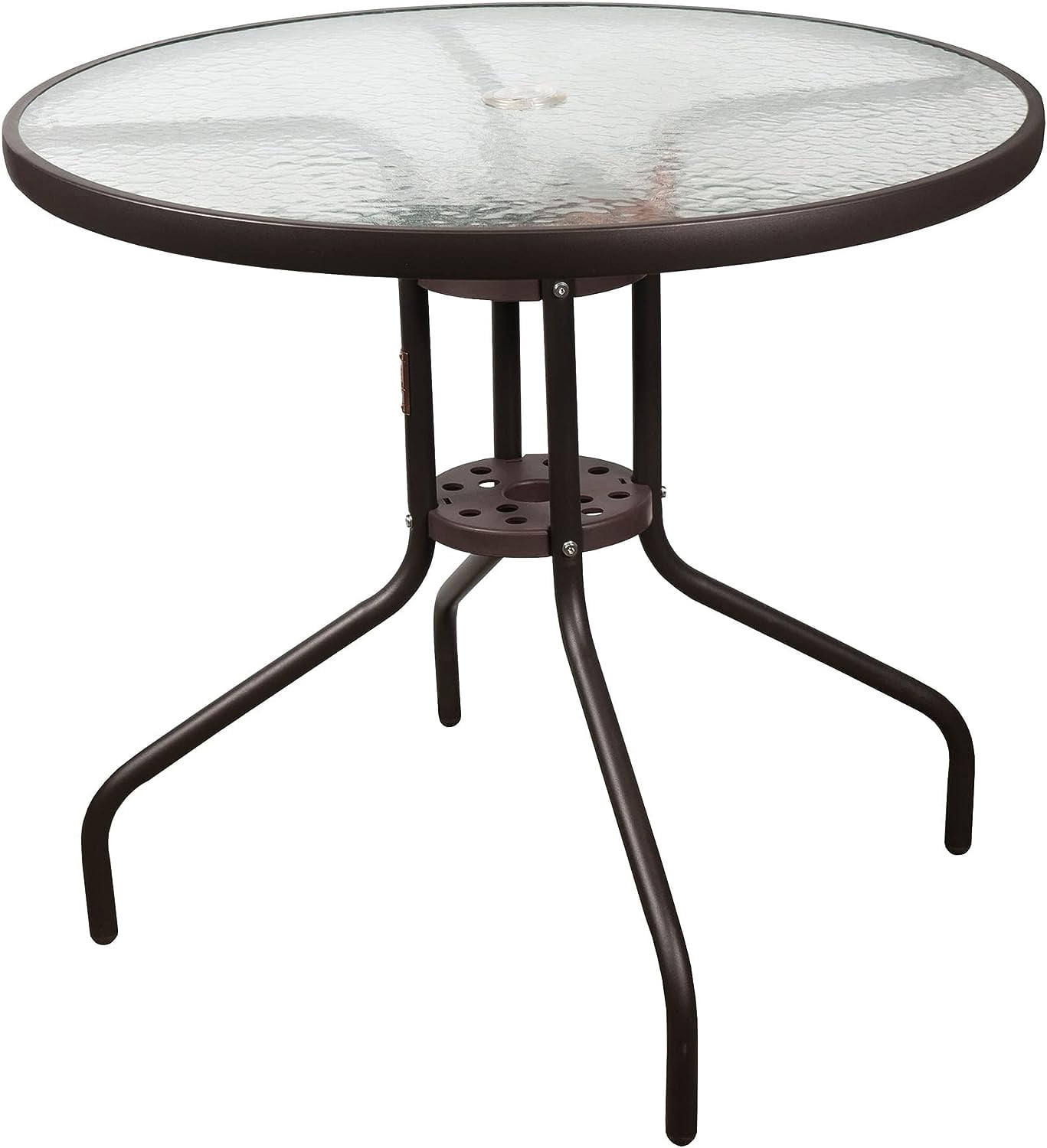 Outdoor Patio Furniture, Round Dining Table, Steel Base and Rim with ...