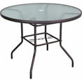 Outdoor Patio Furniture, Round Dining Table, Steel Base and Rim with ...