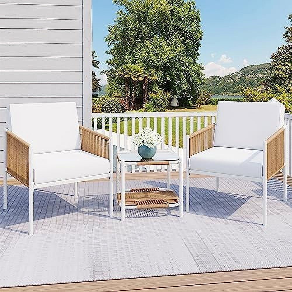 Outdoor Patio Furniture Set 3 Piece, Rattan Furniture Conversation Set ...