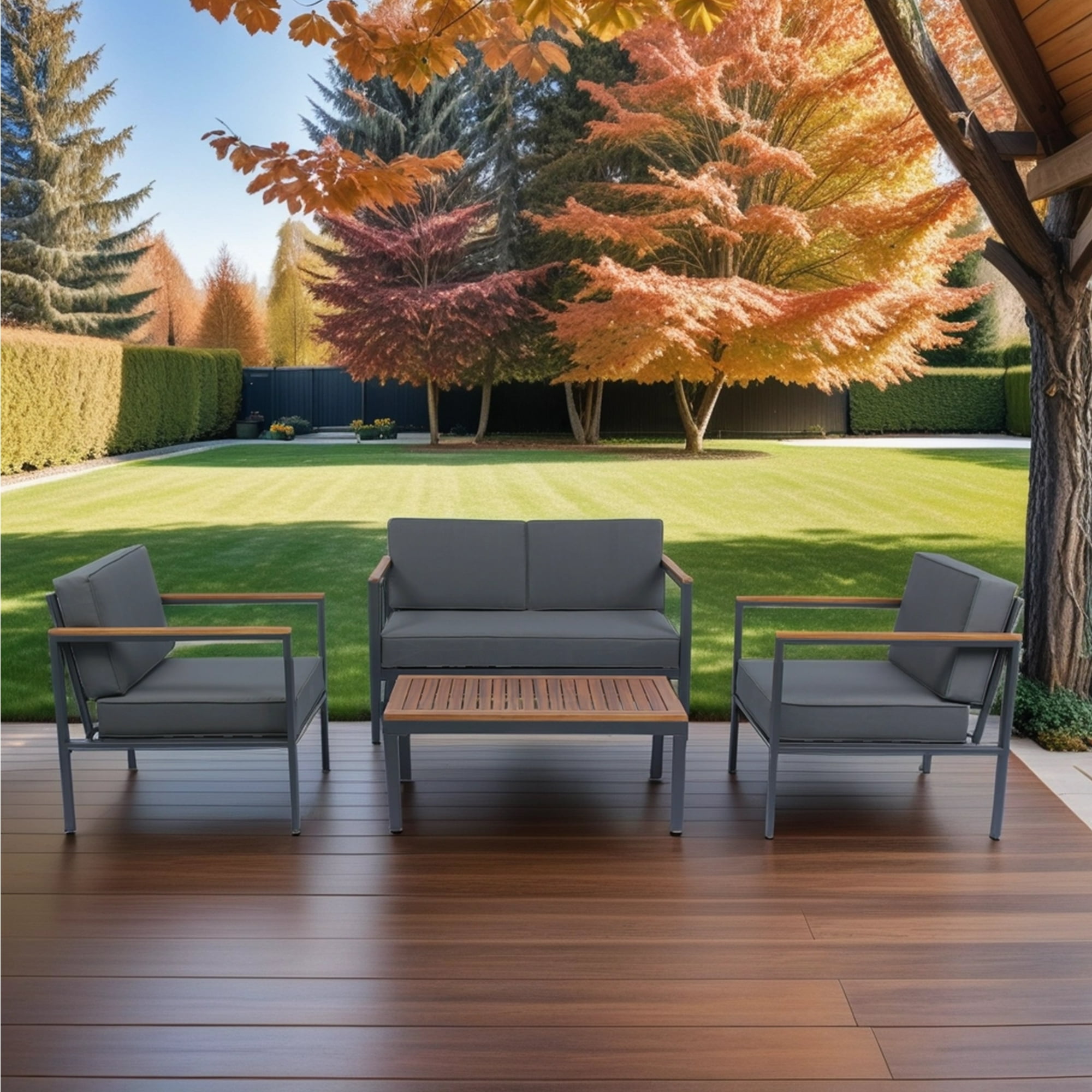 Hotel Patio Furniture Set for Outdoor Lounge or Dining Areas - Walmart ...