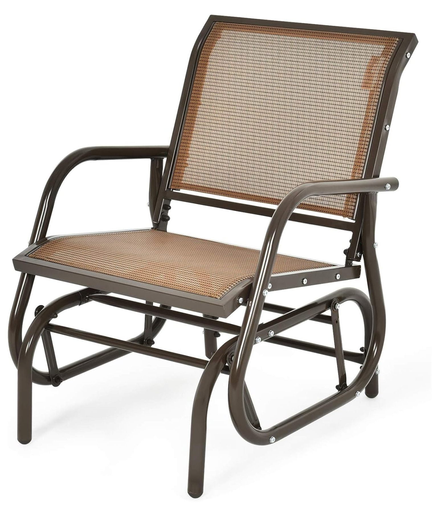 Outdoor Patio Glider Chair, Porch Glider Swing with Breathable Mesh ...