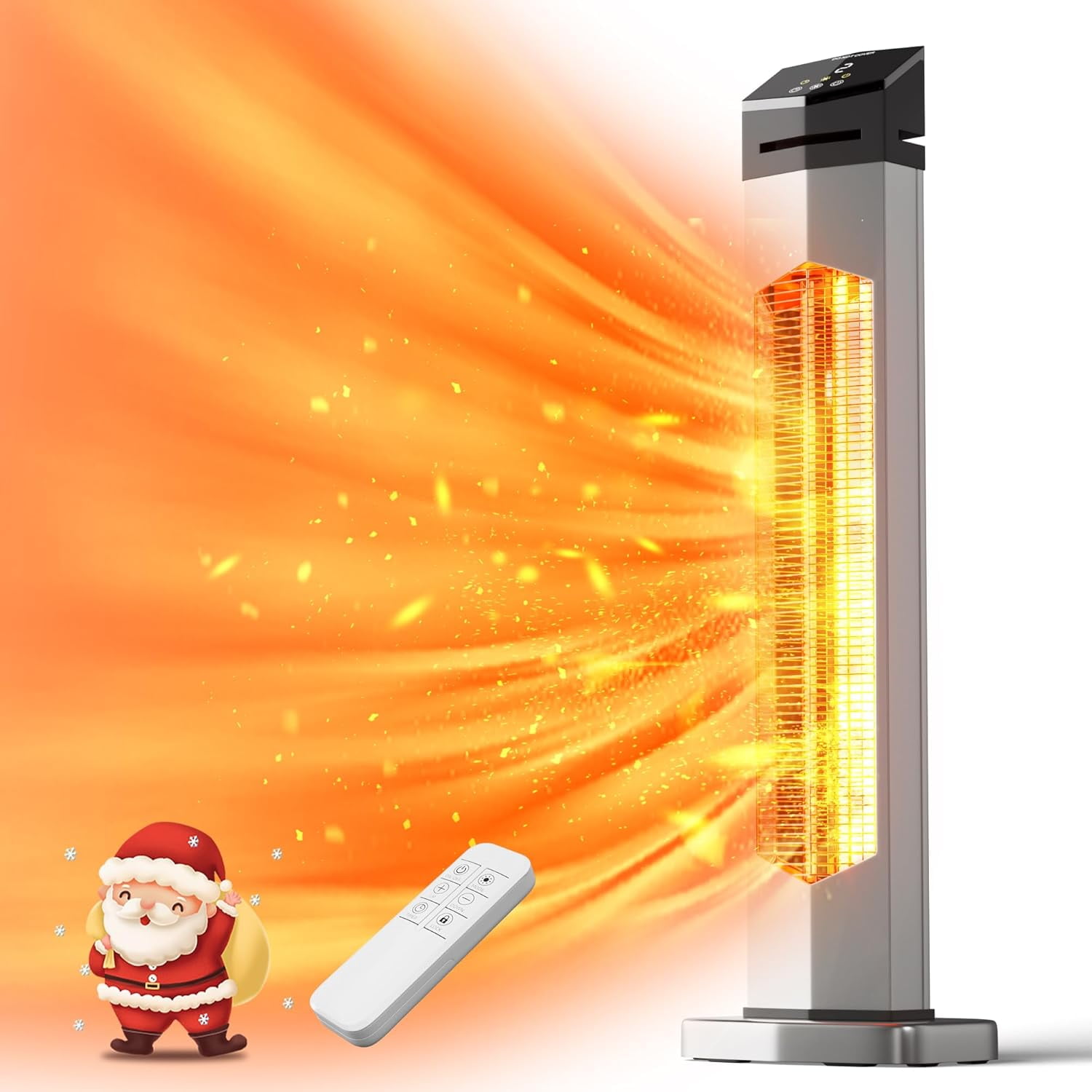 Outdoor Patio Heater, 37" Electric Garage Space Heaters,1500W Portable ...