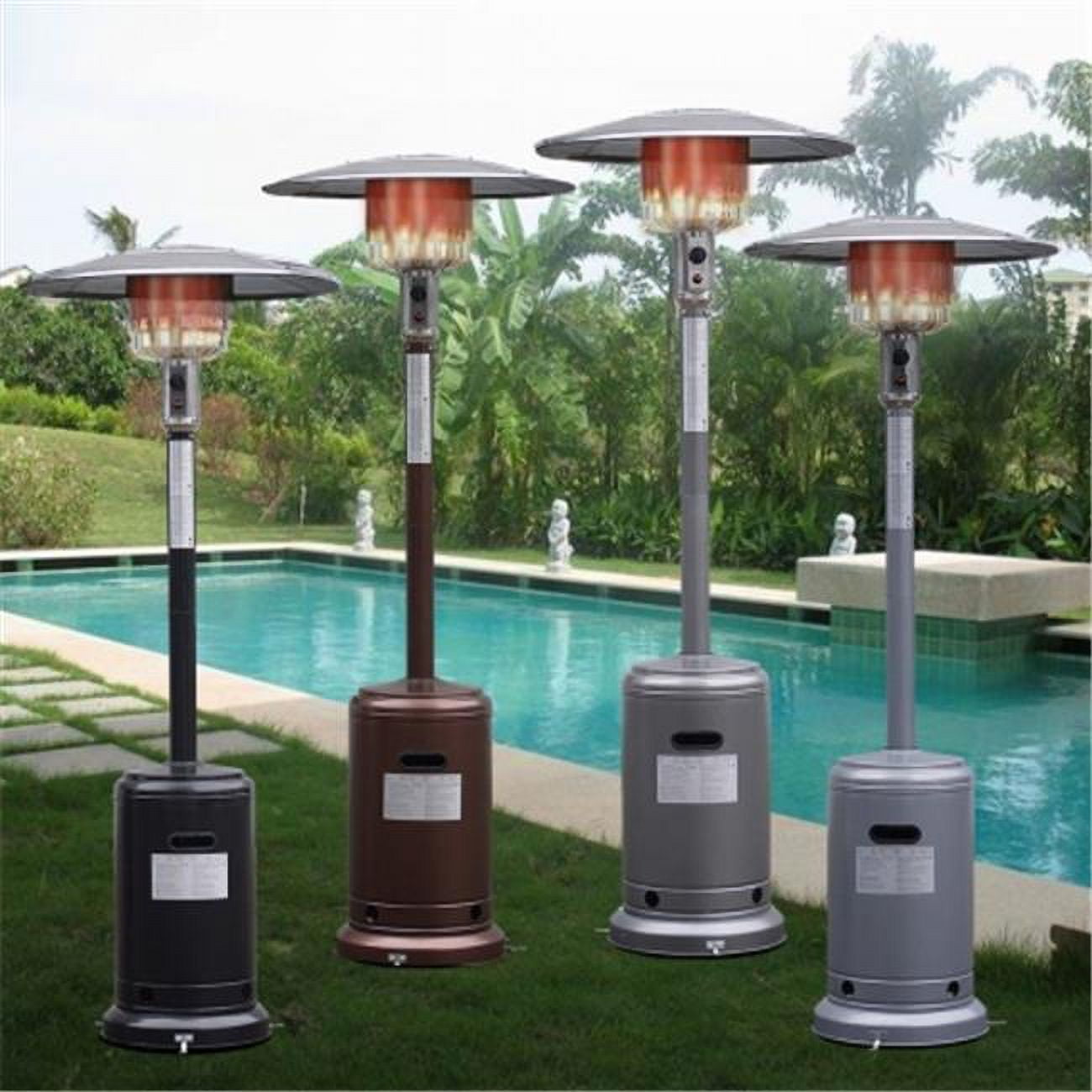 Outdoor Patio Heater Propane Standing LP Gas Steel with Accessories ...