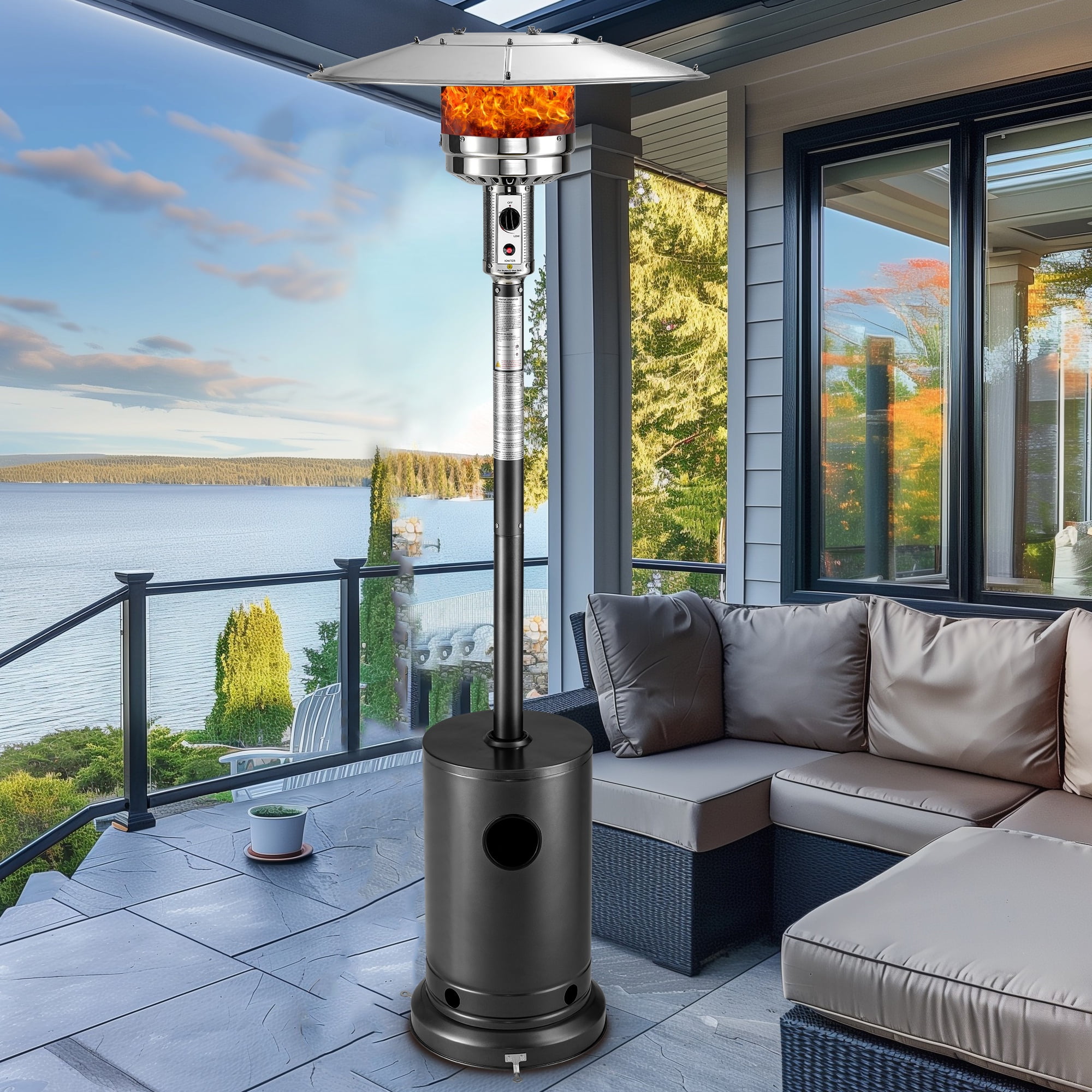 Outdoor Patio Heater, Seizeen 48,000 BTU Heavy Duty Tall Propane Heater ...