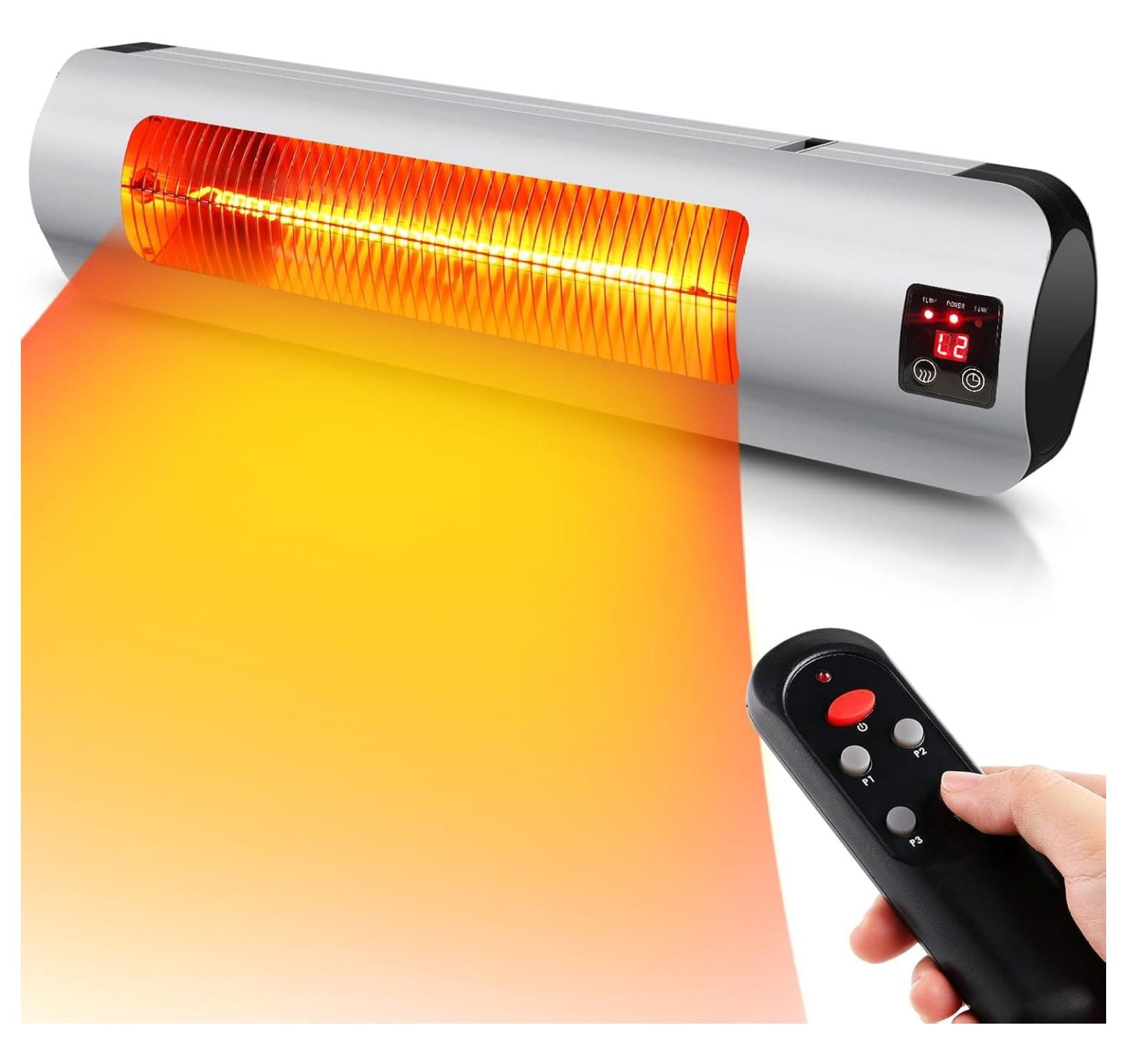 Outdoor Patio Infrared Heater, 1500W Wall Mount Electric Heater With ...