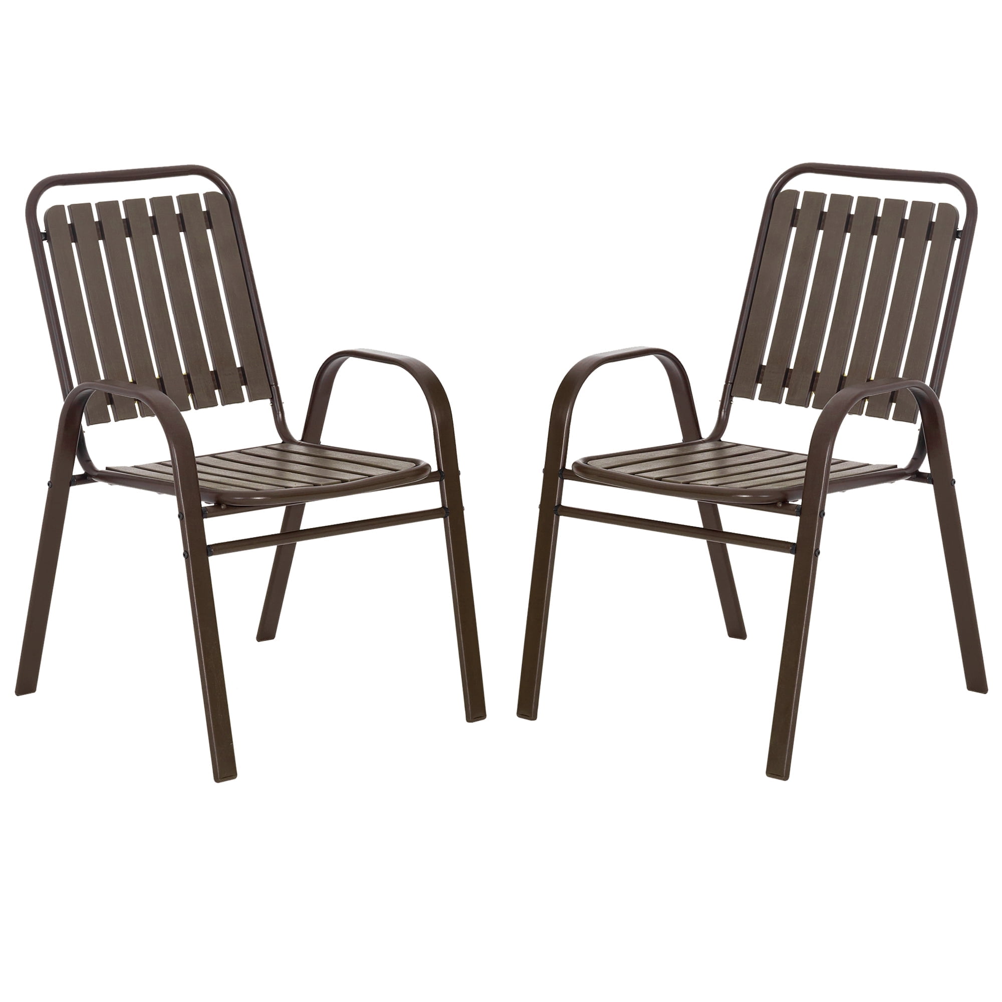 Outdoor Patio Lawn Dinning Chairs Set of 2 High Back Stackable Chairs ...