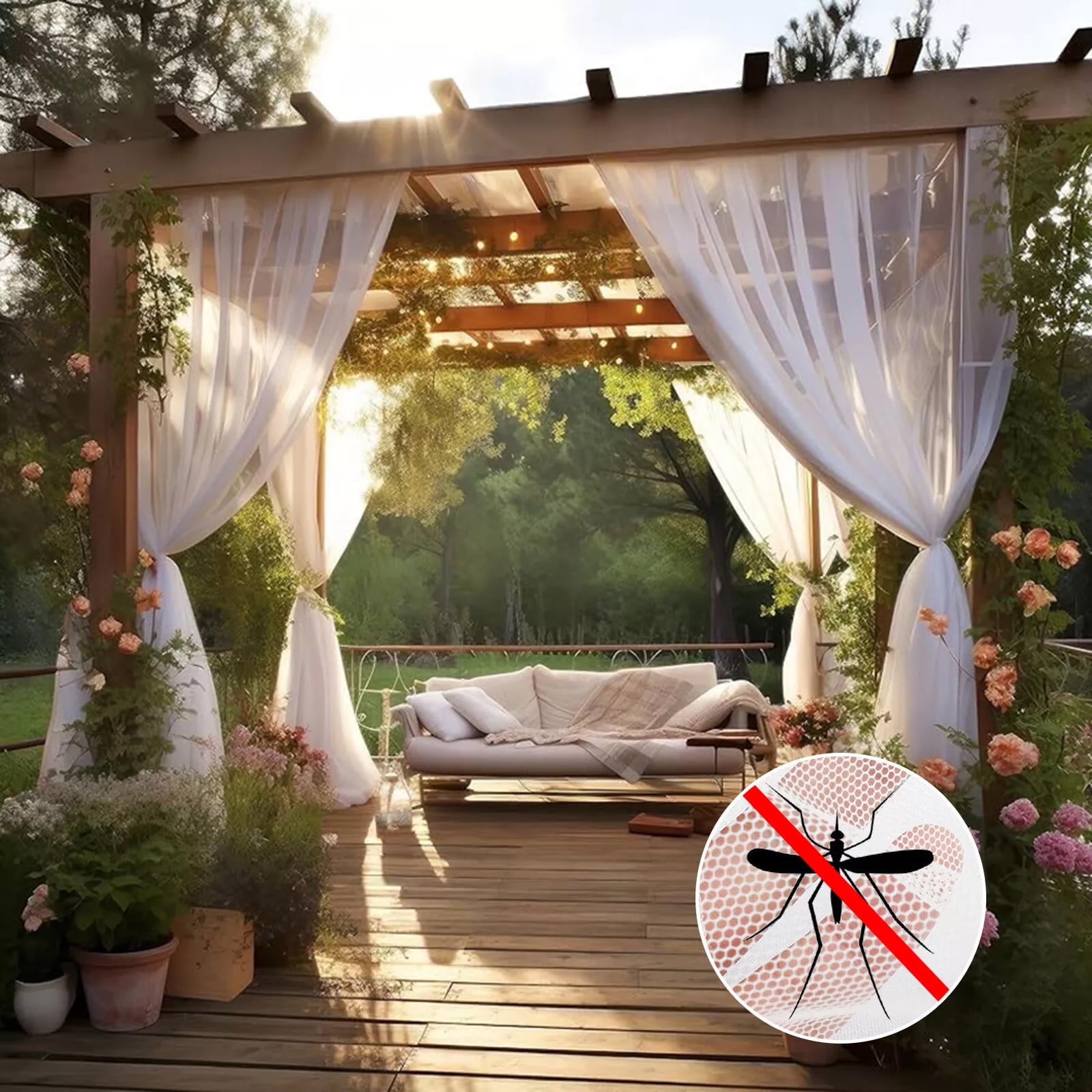 Outdoor Patio Mosquito Net Screen Mesh Curtains Netting Porch Garden ...