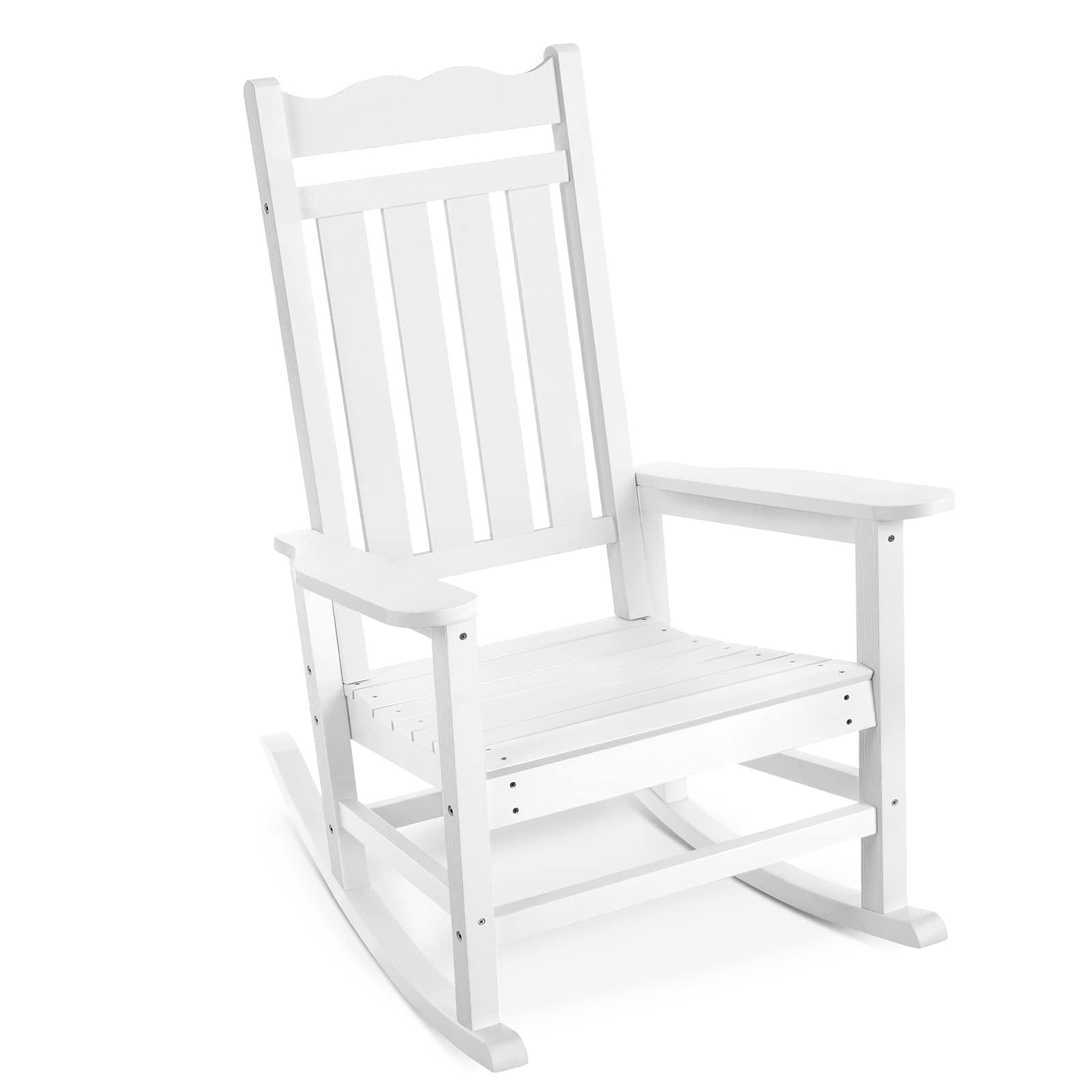 Outdoor Patio Rocking Chair, White Garden Porch Rocker, Weather ...