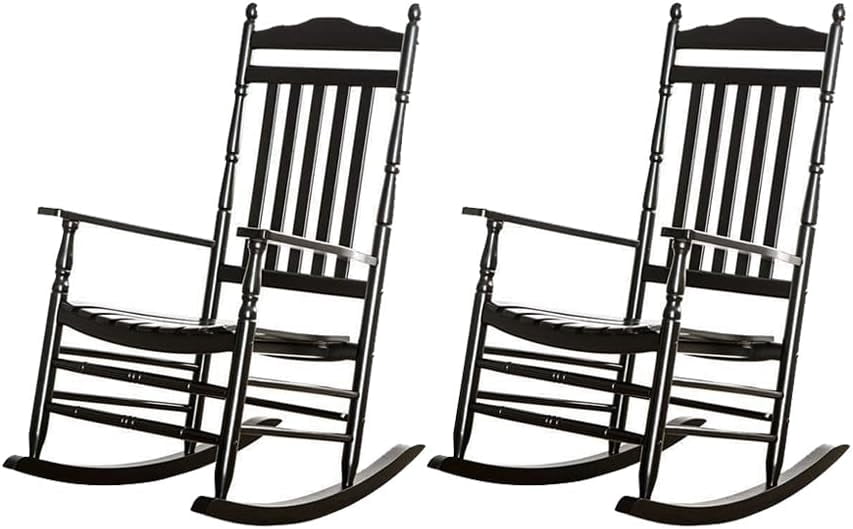 Outdoor Patio Rocking Chairs Set of 2 Porch Wooden Comfy Rockers for ...