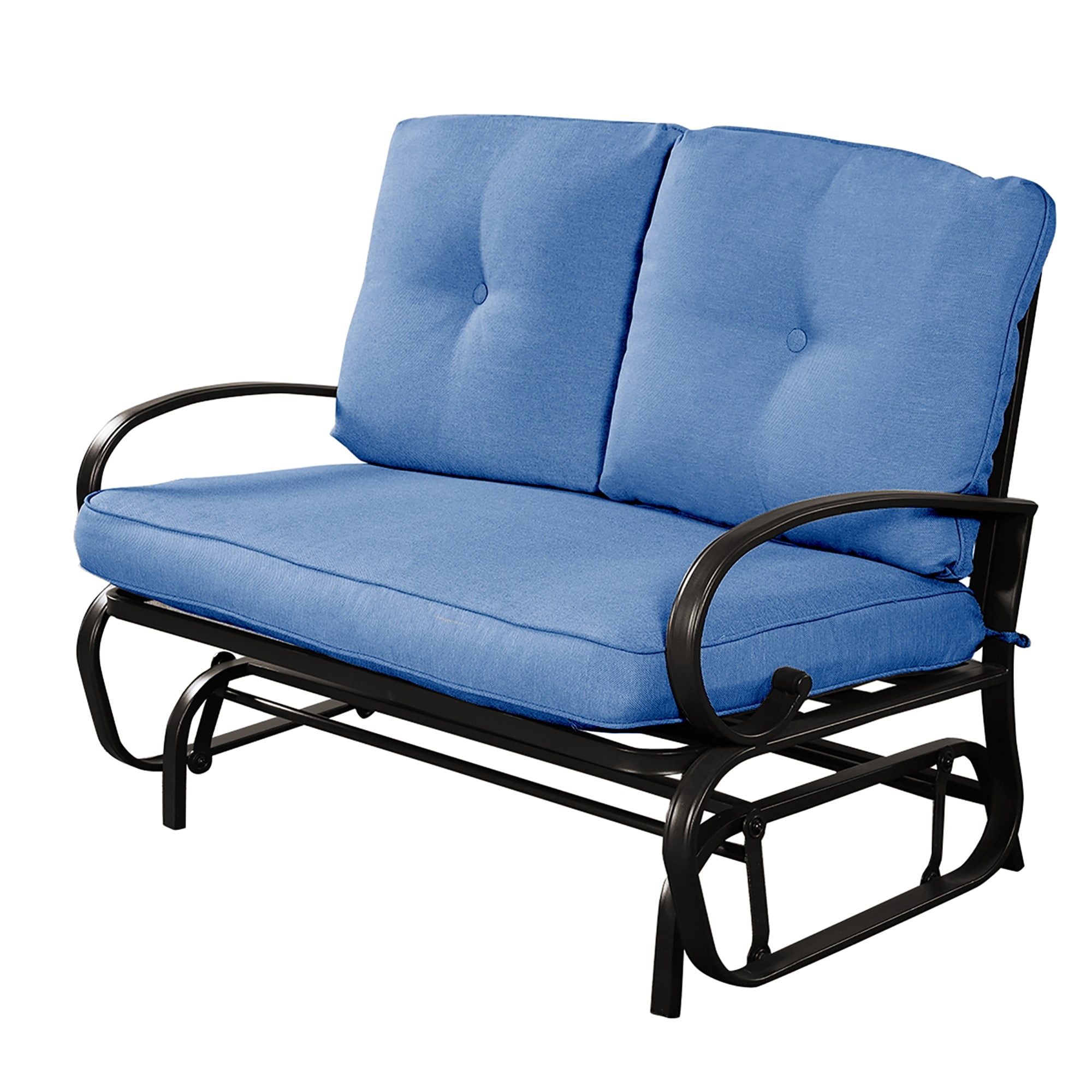 Outdoor Patio Rocking Glider Cushioned 2 Seats Steel Frame Furniture ...