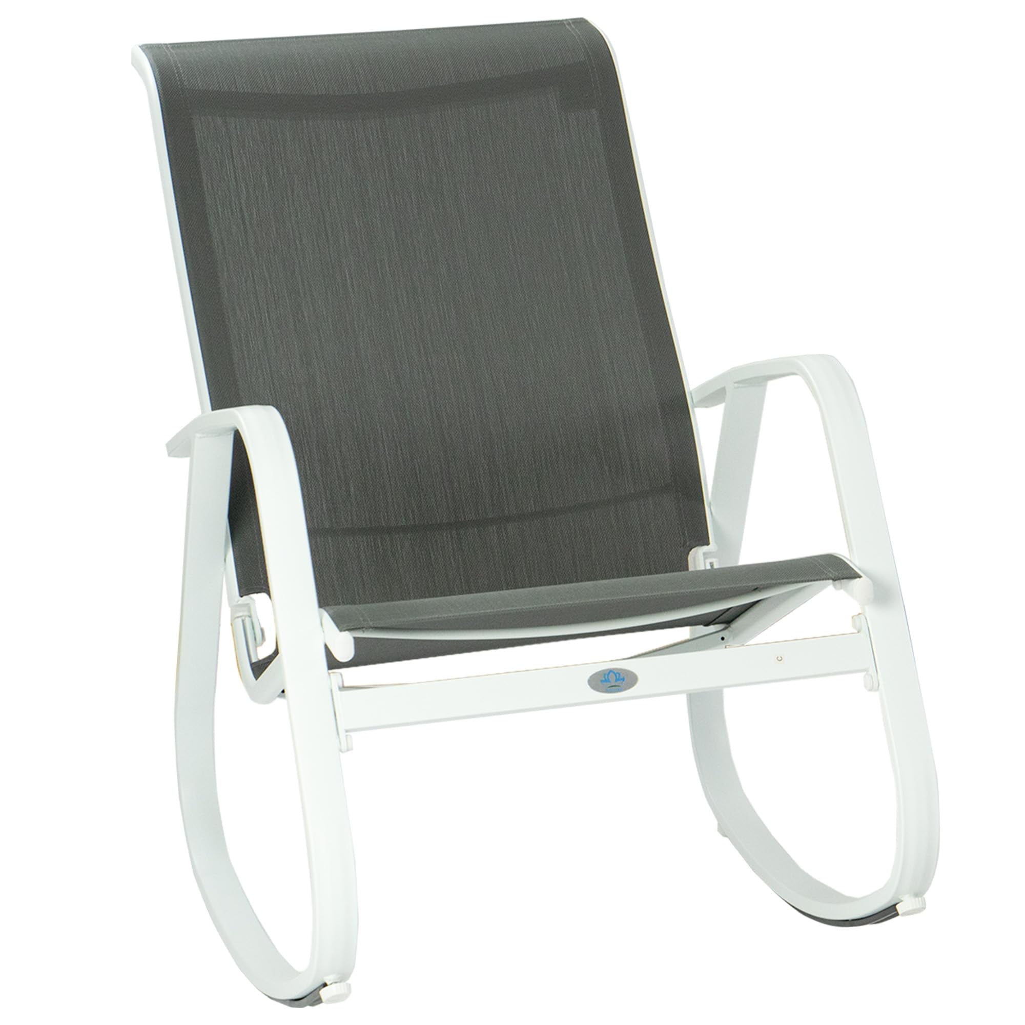 Outdoor Patio Rocking Sling Chair with Powder Coated Aluminum Frame and ...