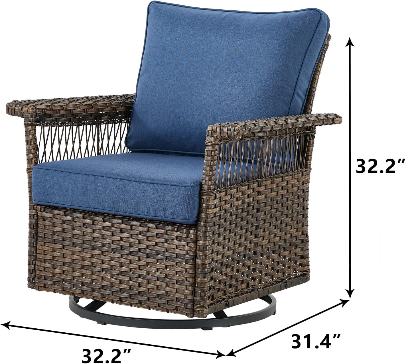 Outdoor Patio Rocking Swivel Chairs - 2PC Wicker Patio Furniture Rocker ...